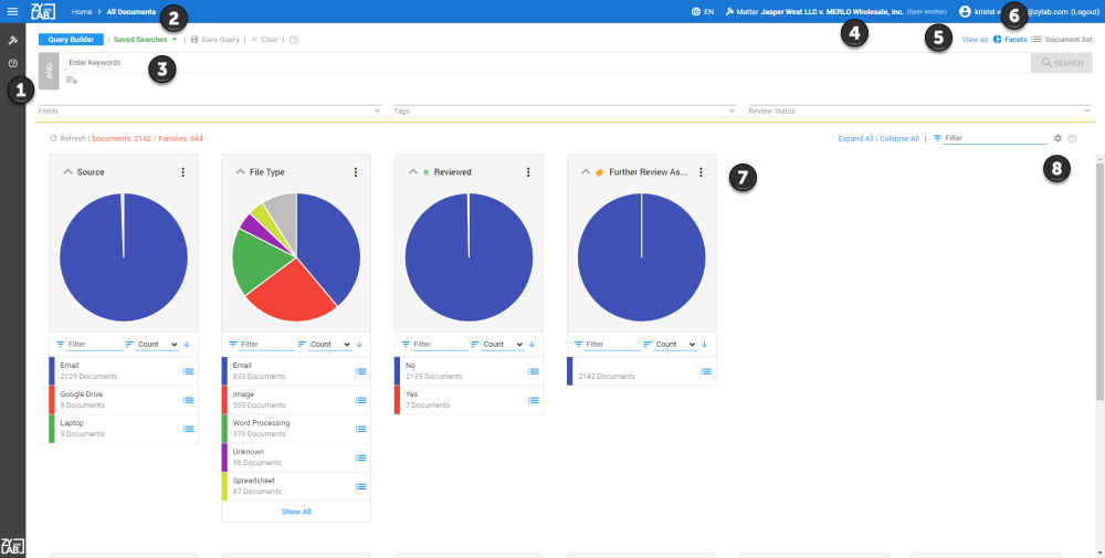 Navigate a Matter in ZyLAB ONE